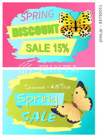 Spring Discount Sale 15 Off Discount 45 Setのイラスト素材 [88790051] - PIXTA