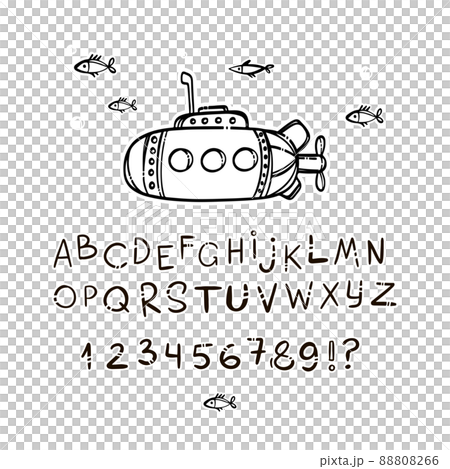 PIRATE SUBMARINE ALPHABET Nautical Theme... - Stock Illustration ...