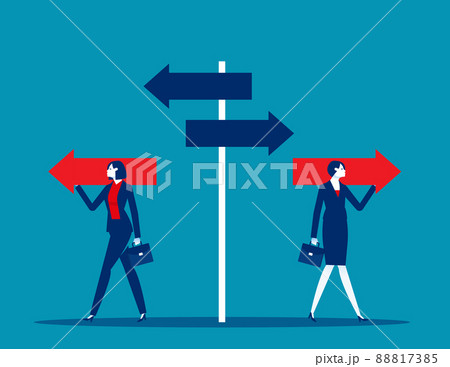 Business team different directions under the...のイラスト素材 [88817385] - PIXTA