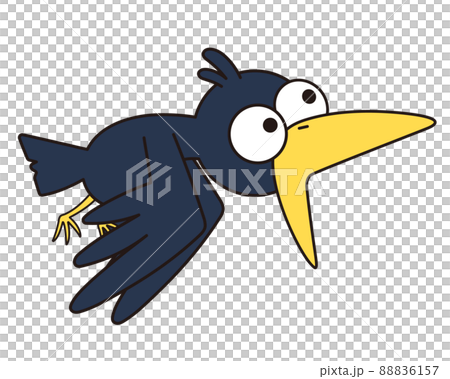 Illustration of a crow with a stupid face - Stock Illustration ...