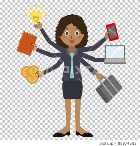 A successful woman in a busy job - Stock Illustration [88874582] - PIXTA