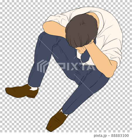 Office worker sitting down - Stock Illustration [88883100] - PIXTA
