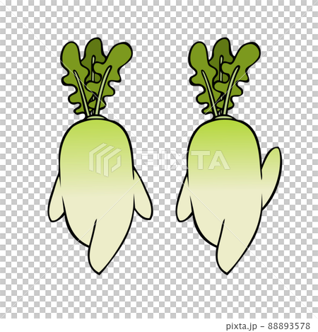 Walking radish 3 - Stock Illustration [88893578] - PIXTA