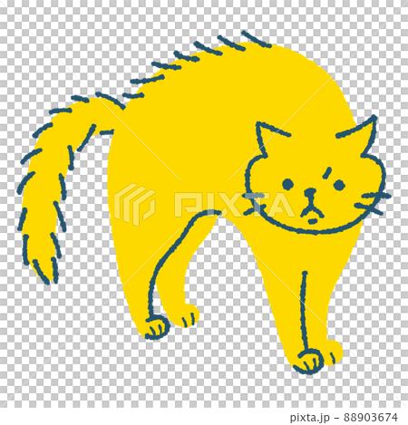 Illustration of a cat with bristling hair - Stock Illustration ...
