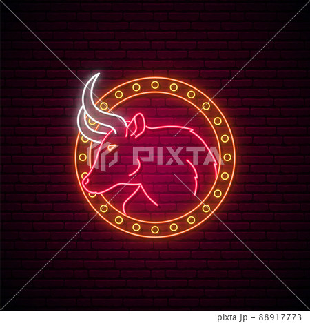 Neon bull sign. のイラスト素材 [88917773] - PIXTA