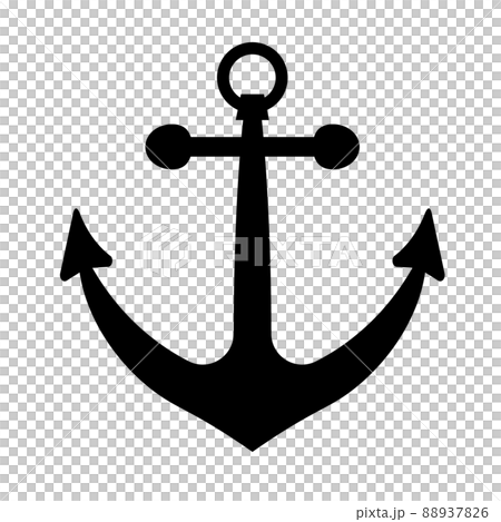 Anchor mark, sea, harbor symbol, silhouette - Stock Illustration ...
