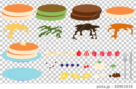 Pancake material parts set illustration - Stock Illustration [88963838 ...