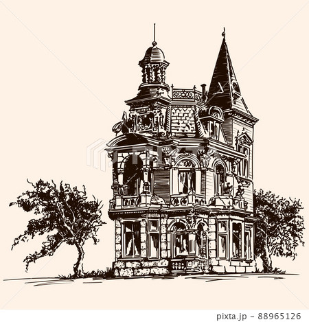 Gothic Victorian House Drawing