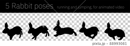 Rabbit movements, jumping movements,... - Stock Illustration [88993081 ...