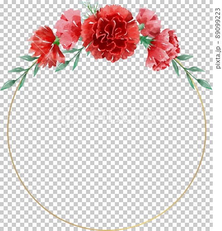 watercolor carnation frame - Stock Illustration [89099223] - PIXTA
