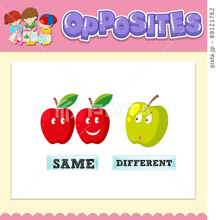 Opposite words for same and differentのイラスト素材 [89121762] - PIXTA