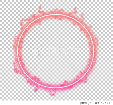 Round electrical effect frame (red) - Stock Illustration [89152375] - PIXTA