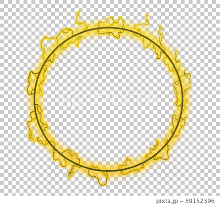 Round dark electrical effect frame (yellow) - Stock Illustration ...