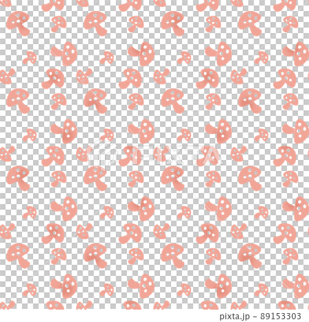 Seamless mushroom pattern pink - Stock Illustration [89153303] - PIXTA