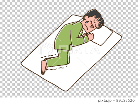 A man suffering from restless legs syndrome, a... - Stock Illustration ...
