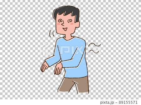 Brainwashed male comical handwritten person... - Stock Illustration ...