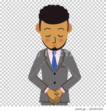 Pose of a male office worker bowing - Stock Illustration [89164395] - PIXTA