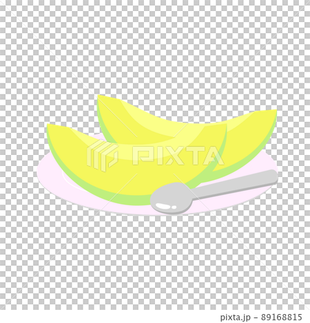 Illustration of cut mask melon served on a... - Stock Illustration ...
