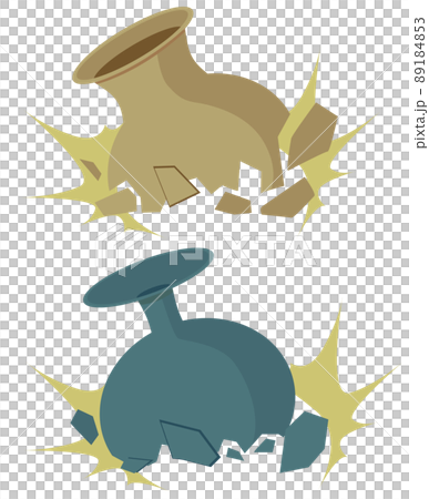 Illustration set that drops the jar and breaks - Stock Illustration ...
