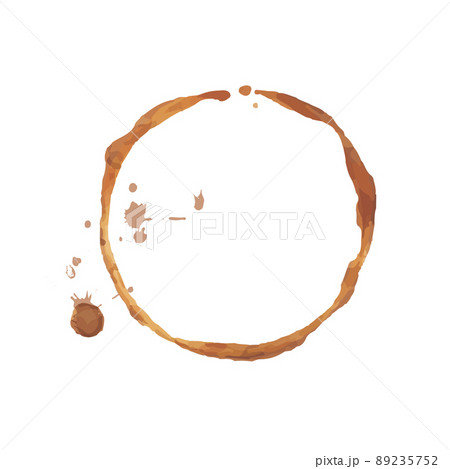 Round shaped cup stain on whiteのイラスト素材 [89235752] - PIXTA