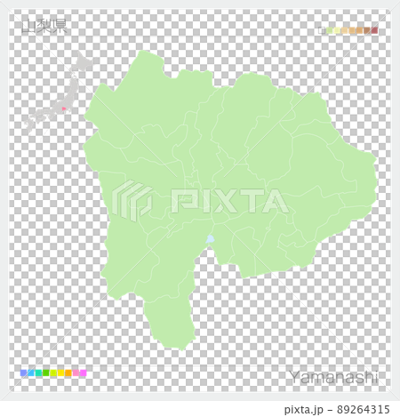 Yamanashi Prefecture Map / Yamanashi Map - Stock Illustration [89264315 ...
