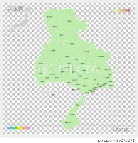 Hyogo Prefecture Map / Hyogo Map - Stock Illustration [89276271] - PIXTA