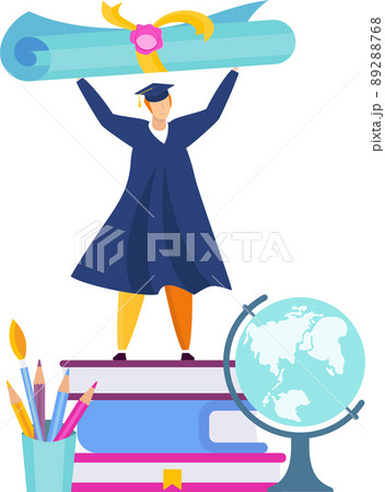 University graduates celebrate graduation....のイラスト素材 [89288768] - PIXTA