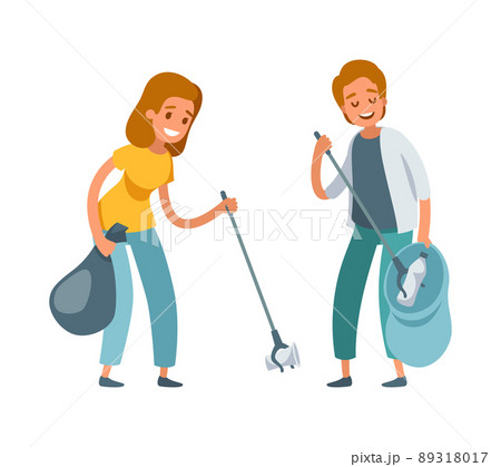 Garbage Collectors Pair Compositionのイラスト素材 [89318017] - PIXTA