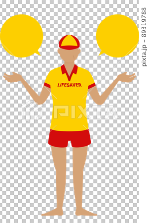 Senior Female Life Saver Pose, A and B Recommended - Stock Illustration ...