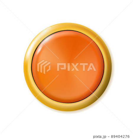 Realistic matte orange button. Metal circle Ui...のイラスト素材 [89404276] - PIXTA