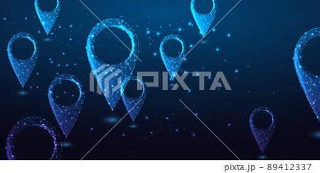 Futuristic pin location markers, journey...のイラスト素材 [89412337] - PIXTA