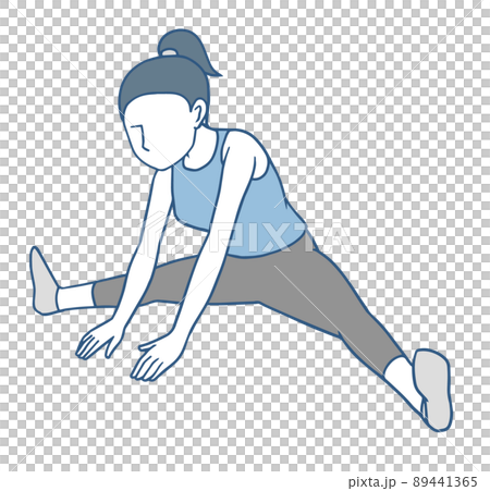 Open legs, flexibility, stretching women, simple - Stock Illustration ...