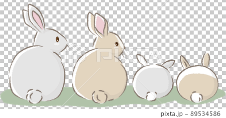 4 rabbits in the back, rough touch vector... - Stock Illustration ...