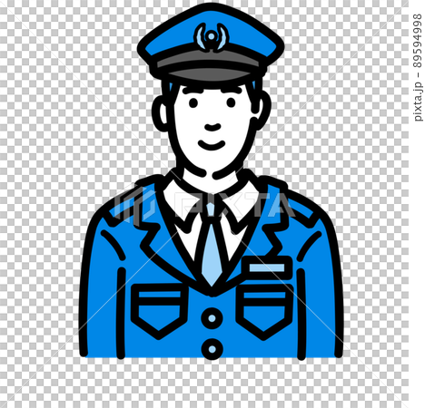 Smile police officer man - Stock Illustration [89594998] - PIXTA