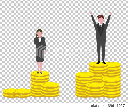 Gender Gap Salaryman Income Gap Inequality... - Stock Illustration ...