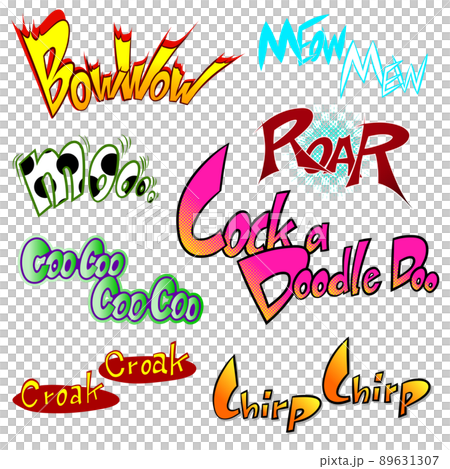 Cartoon sound effects, onomatopoeia, animal... - Stock Illustration ...