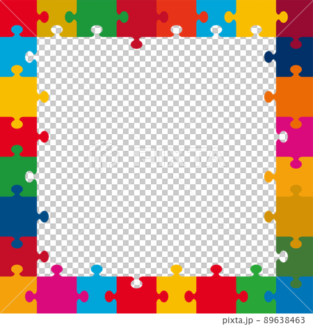 Colorful jigsaw puzzle square type box... - Stock Illustration ...