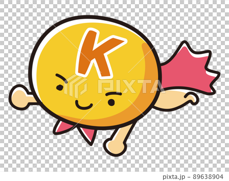 Illustration of K (potassium) hero character - Stock Illustration ...