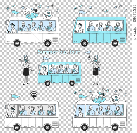 Summer senior bus trip - Stock Illustration [89671533] - PIXTA