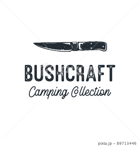 Retro knife on bushcraft printのイラスト素材 [89713446] - PIXTA
