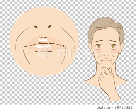 A refreshing man suffering from sagging skin - Stock Illustration ...