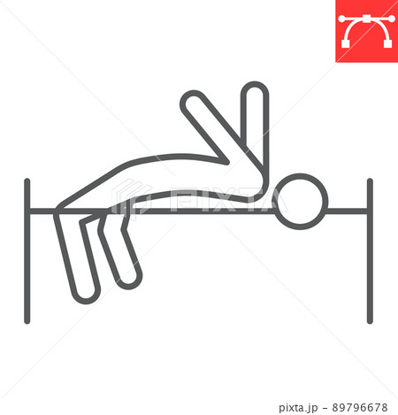 High jump sport line icon, sport and...のイラスト素材 [89796678] - PIXTA