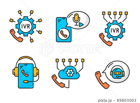 Color IVR icons, interactive voice response...のイラスト素材 [89803003] - PIXTA