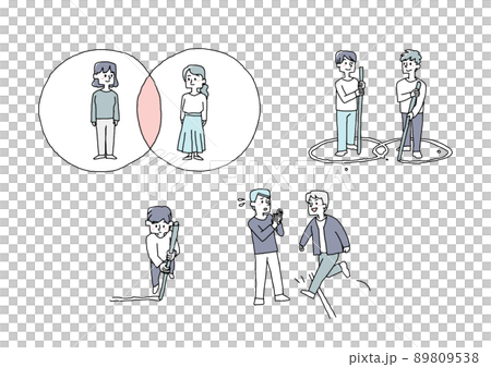 Illustration set on how to keep distance from... - Stock Illustration ...