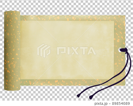 Japanese-style scroll material with spread - Stock Illustration ...