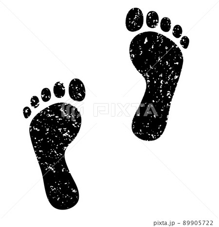人間の裸足の足跡 アイコン テクスチャのイラスト素材 [89905722] - PIXTA