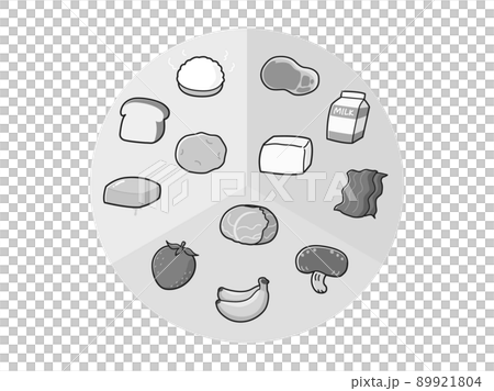 Nutrient table of three-color food group (black... - Stock Illustration ...