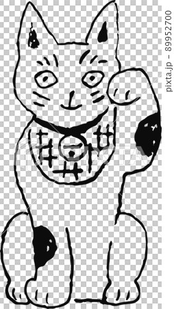 Maneki Neko line drawing illustration - Stock Illustration [89952700 ...