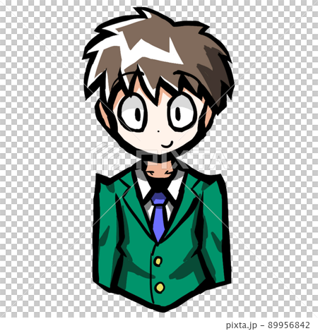 Male student wearing a cartoon-style blazer - Stock Illustration ...