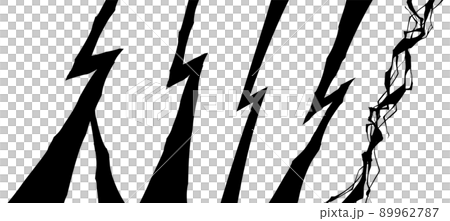 Illustration material set of thunder line _... - Stock Illustration ...